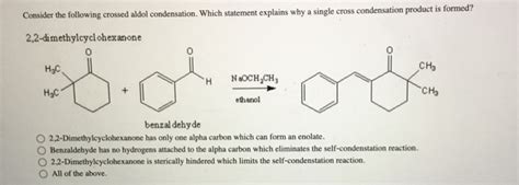 Solved Consider the following crossed aldol condensation. | Chegg.com