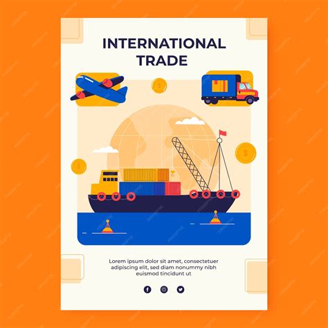 Premium Vector Hand Drawn International Trade Poster Template
