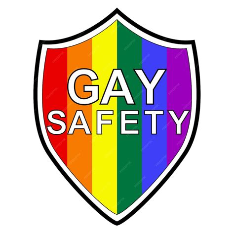 Premium Vector Gay Protection Sign Vector Shield In Lgbt Flag And