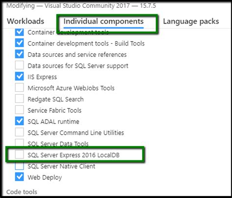 How To Install LocalDB Along With Visual Studio Stack Overflow