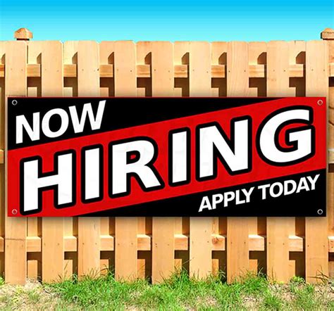 Now Hiring Apply Today 13 oz Vinyl Banner With Metal Grommets - Walmart.com