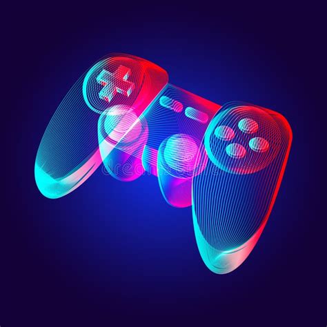 Gamepad Abstract Retro Game Console Controller Outline Vector Illustration Of Wireless Video