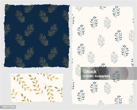 찢어진 꽃 종이입니다 파란색과 금색 잎 여름 결혼식 디자인 벡터 고립 된 그림입니다 결혼식에 대한 스톡 벡터 아트 및 기타 이미지 결혼식 잎 패턴 Istock