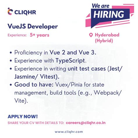 Hiring Vuejsdeveloper Nowhiring Developerjobs Itjobs Jobopenings Jobhiring Cliqhr