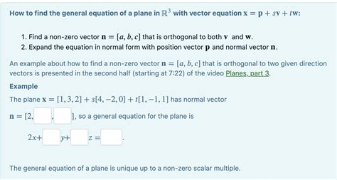 Solved Parametric Equations For A Plane In Dimensional Chegg