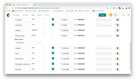 Mailchimp List Fields And Merge Tags Paygo