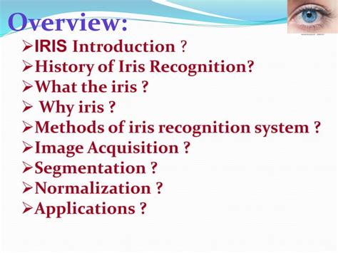 Pattern Recognition Iris Recognition Pptx