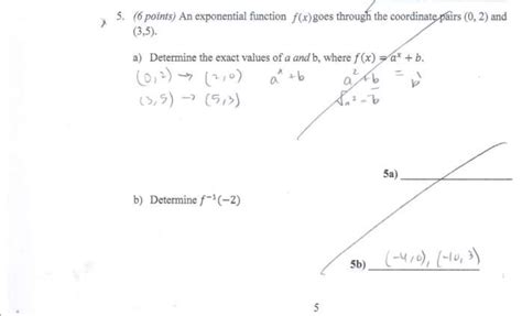 solved 6 ﻿points ﻿an exponential function f x ﻿goes