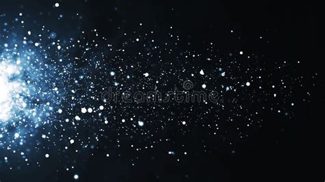 Colorful Animation Of Bright Particles Flying Horizontally Dynamic