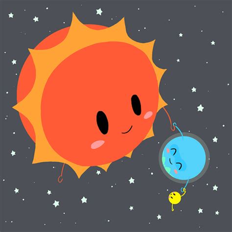 太阳地球月亮illustrationwriting Exercises黑桃红馨original作品 站酷zcool