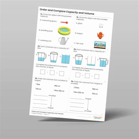 Year 3 Order And Compare Capacity And Volume Varied Fluency Resource