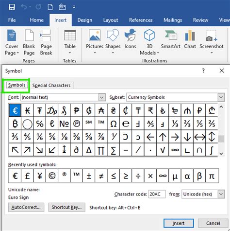 How To Add Symbol To Word