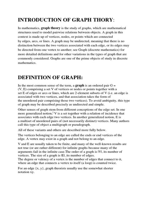 Introduction of Graph Thory | PDF | Graph Theory | Vertex (Graph Theory)