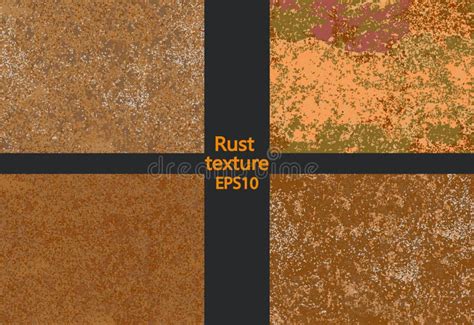 Set Corrosion Rusty Texture Imitation Of Rust Stock Illustration