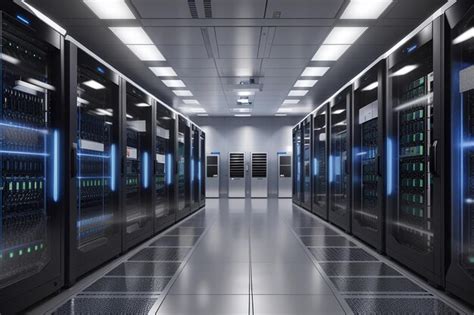 Premium Ai Image Network And Internet Communication Technology Concept Data Center Interior