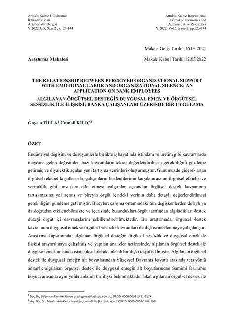 Pdf The Relationship Between Perceived Organizational Support With