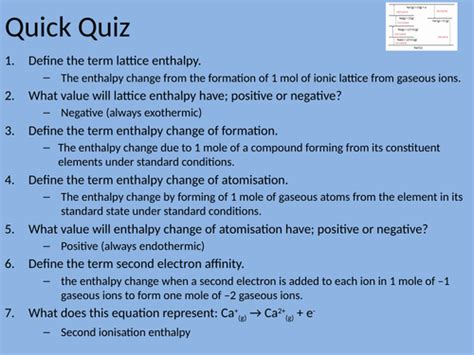 Lattice Enthalpy Resources Teaching Resources