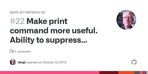 Make Print Command More Useful Ability To Suppress Normal Text Output Issue Sonic Pi