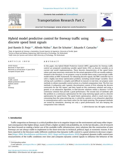 pdf hybrid model predictive control for freeway traffic using