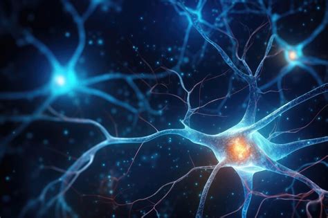 3d rendering of neuron cell with neurons and nervous system Science background3d rendering of ...