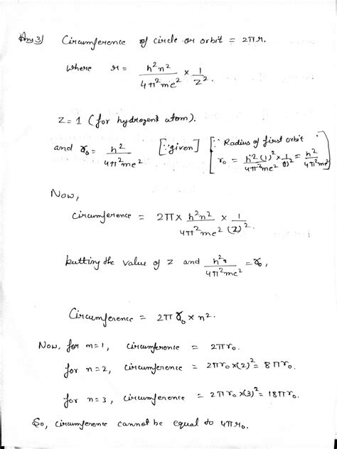 Which Of The Following Cannot Be Circumference Of An Orbit In H Atoms