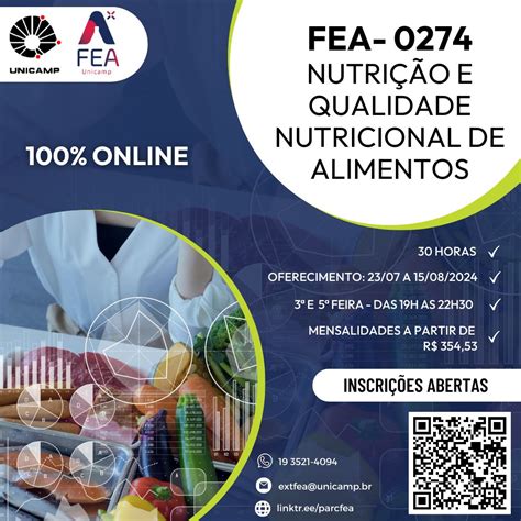 Fea Unicamp No Linkedin Fea Feaunicamp Cursononline Extecamp Engenhariadealimentos Nutrição