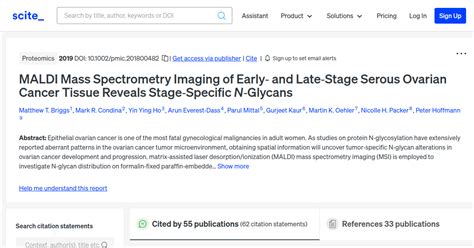 Maldi Mass Spectrometry Imaging Of Early‐ And Late‐stage Serous Ovarian Cancer Tissue Reveals