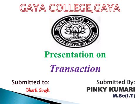 Presentation On Transaction Ppt