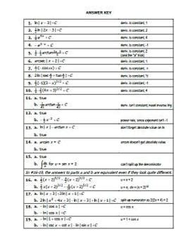 Integration Practice For AP Calculus BC By Emily P K TPT
