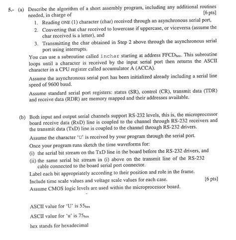 solved 5 a describe the algorithm of a short assembly