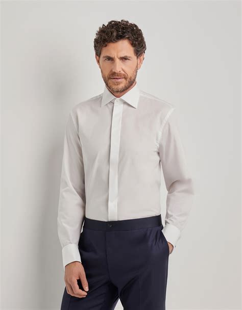 Ceremony White Cotton Shirt Made In Italy Canali Eu