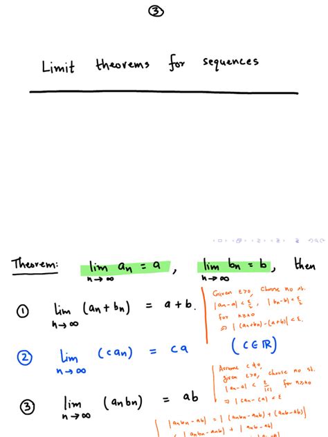 3 4 Limit Theorems For Sequences Notes Pdf