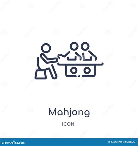 Linear Mahjong Icon From Activity And Hobbies Outline Collection Thin