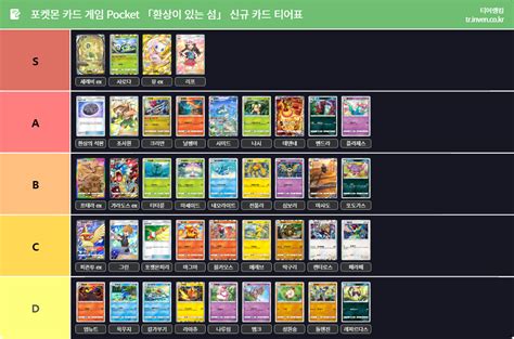 포켓몬 카드 게임 Pocket 「환상이 있는 섬」 신규 카드 티어표 인벤 티어표