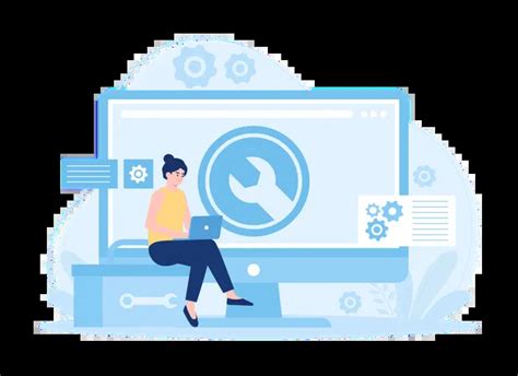 Girl Installing Computer Software Illustration Free Download Tools