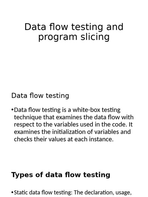 Data Flow Testing And Program Slicing Pdf Computer Programming