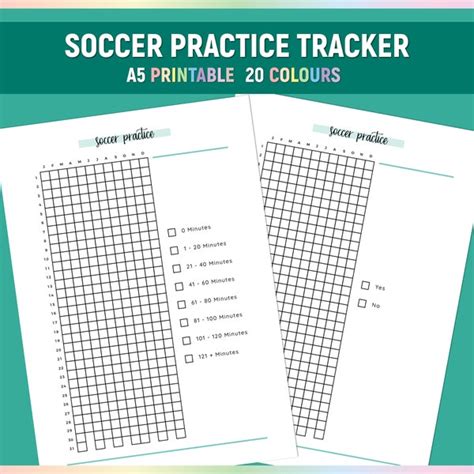 soccer training tracker etsy