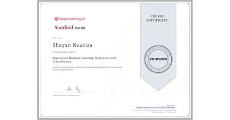 shayan nourisa on linkedin completion certificate for supervised