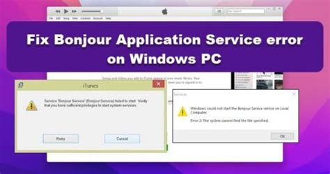 Fix Bonjour Application Service Error On Windows PC