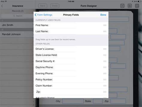 Creating The Primary Field For Naming Records