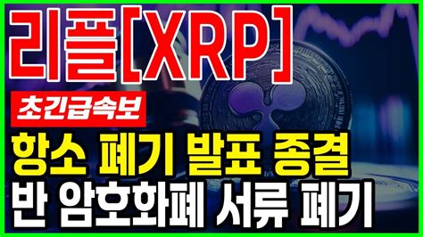 리플 전망 항소 폐기 발표종결 됐습니다 Sec반 암호화폐 서류 폐기까지 업비트시황 코인시황 급등코인추천리플대응 Youtube