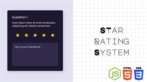 create custom star rating feedback system using html css and js youtube