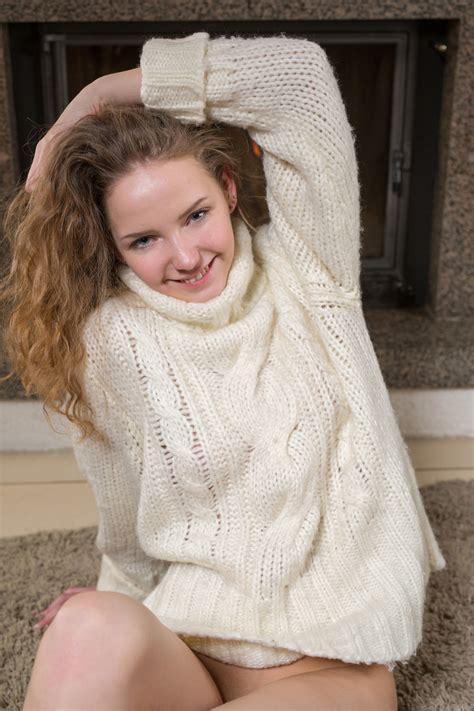 Cute Belarusian Faina Bona Posing Naked On The Carpet By The Fireplace CoedCherry