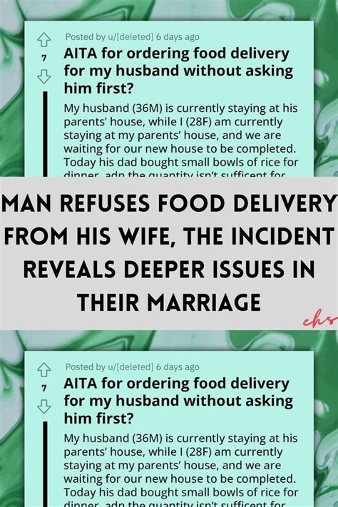 Man Refuses Food Delivery From His Wife The Incident Reveals Deeper Issues In Their Marriage