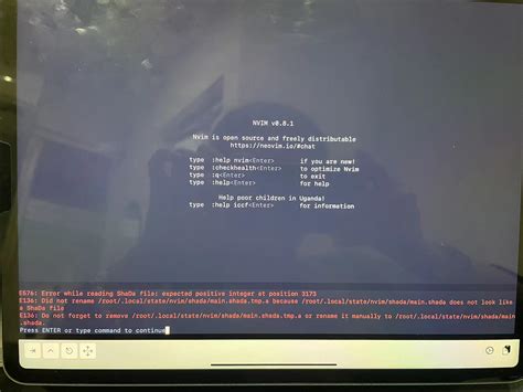 Error While Reading Shada File Expected Positive Integer At Position