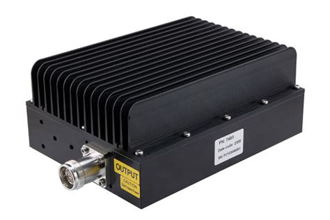 Low PIM 30dB Fixed Attenuator 4 3 10 Female To 4 3 10 Female Black Anodized Aluminum Body To 100
