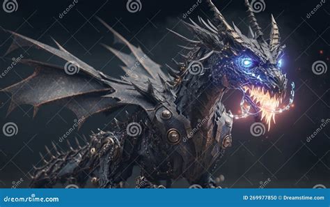 Robotic Dragon Illustration Stock Illustration Illustration Of