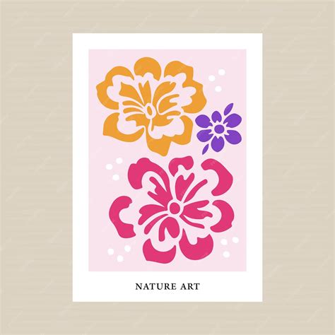 Premium Vector Colorful Floral Composition Modern Cutouts Botanical Poster Print