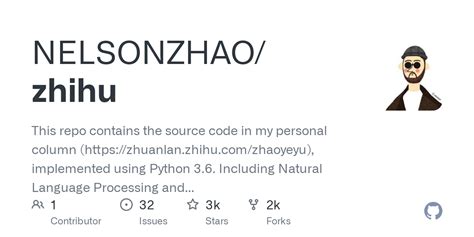 GitHub NELSONZHAO Zhihu This Repo Contains The Source Code In My Personal Column Https