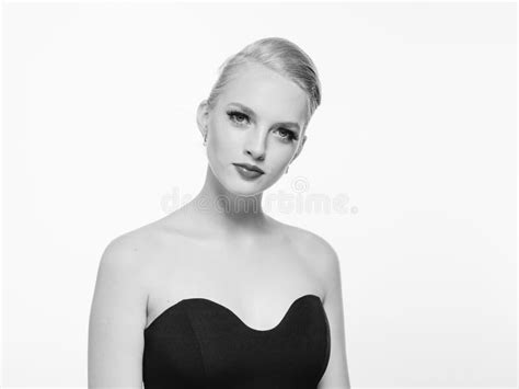 Beautiful Monochrome Woman Beauty Portrait In Classic Style Isolated On